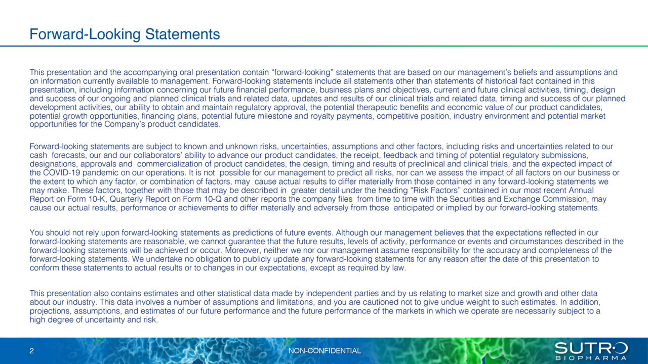 Sutro Biopharma, Inc. is a public biotechnology company focused on ...